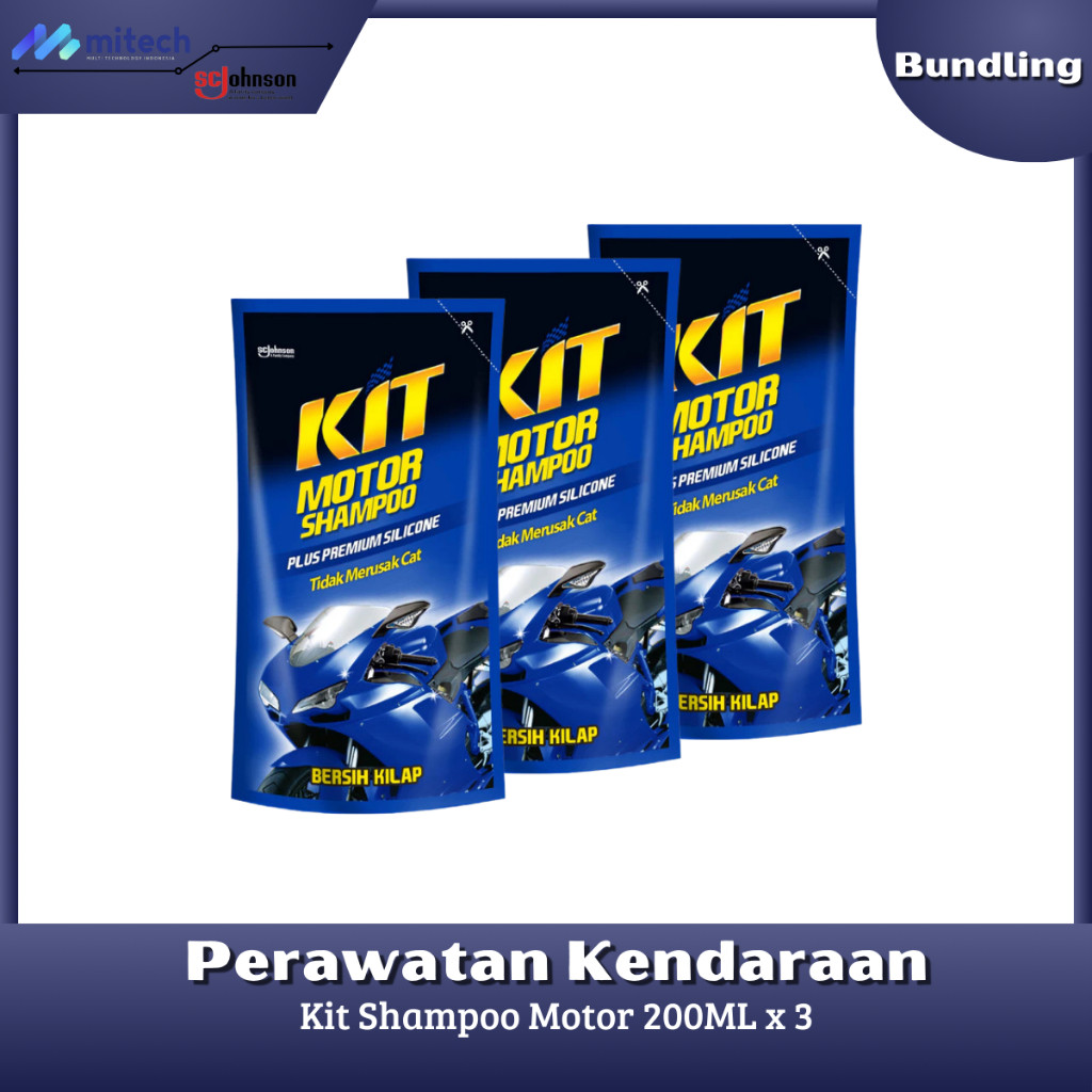 Jual KIT Motor Shampoo Pouch Pembersih Kendaraan 200ml x 3pcs | Shopee ...