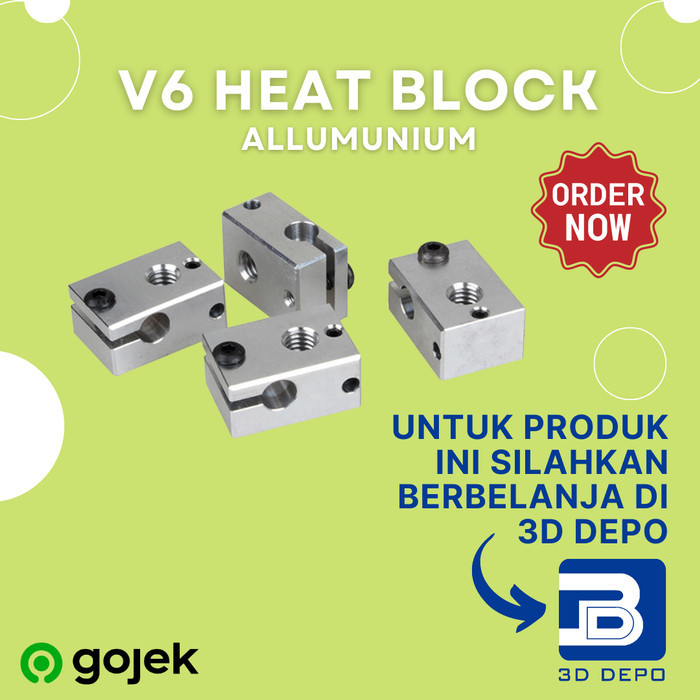 Jual New E3D V6 Heater Heat Block for Sensor Cartridges PT100 | Shopee ...