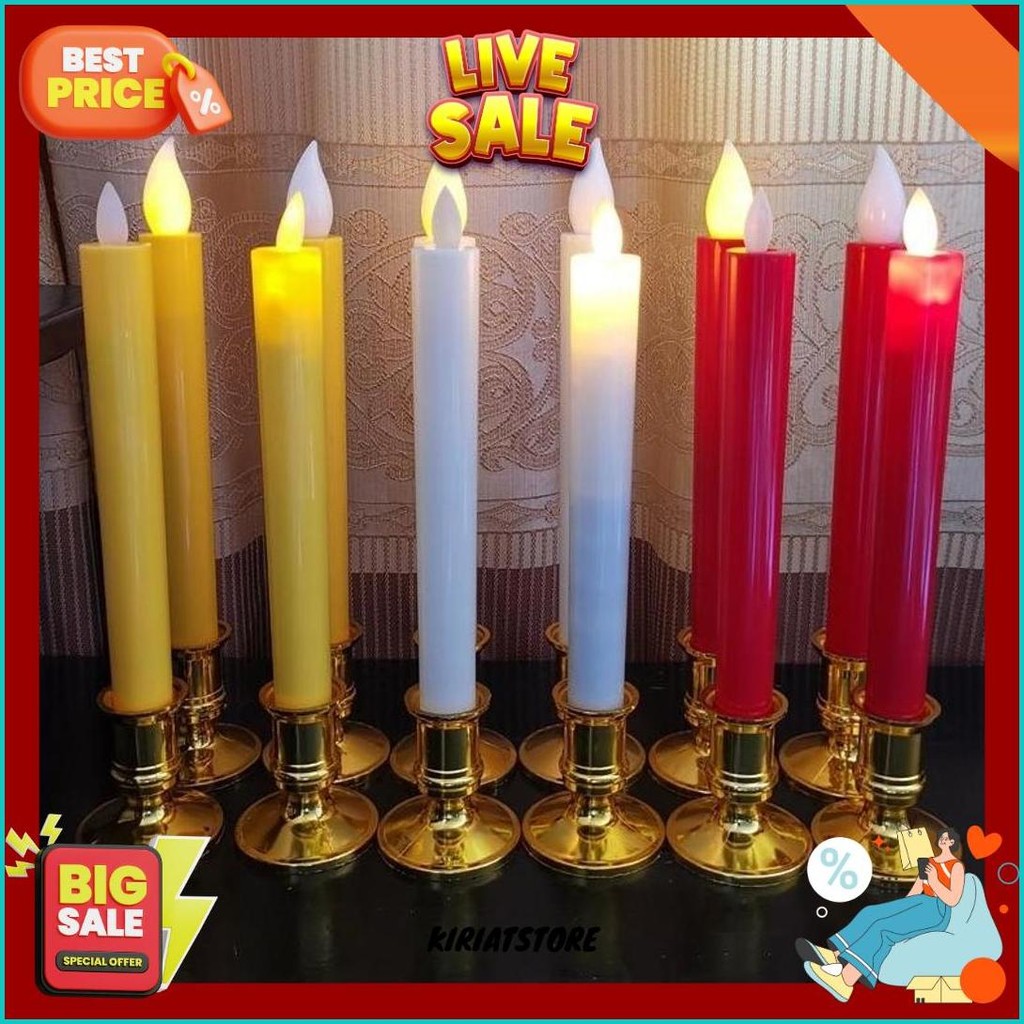 Jual Lilin Led Elektrik Panjang Dengan Tatakan Promo | Shopee Indonesia