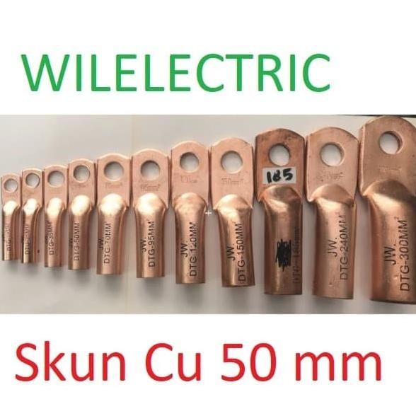 Jual Kabel skun Cu 50 mm M10 long scun high quality cable lug DTG ...