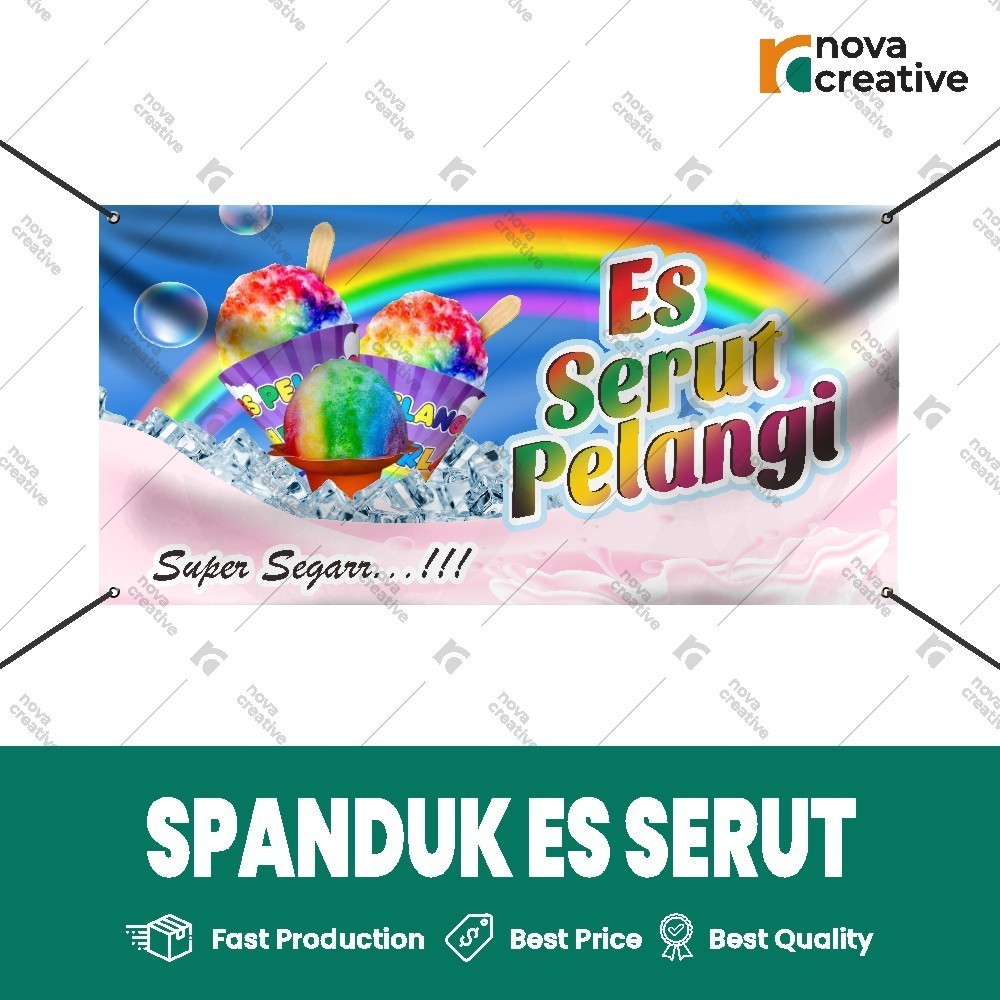 Jual Print Spanduk Es Serut Pelangi Baligho Print Banner Free Design ...