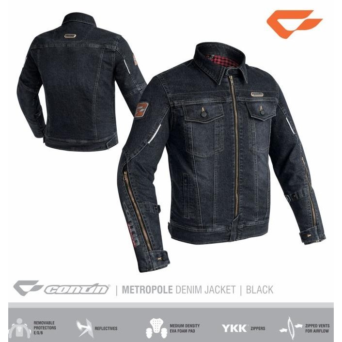 Jual Continmoto METROPOLE Denim Black | Contin METROPOLE | Jaket Motor ...