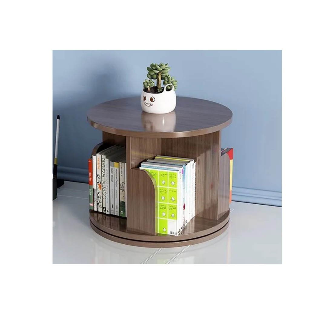 Jual Rak Buku Putar Desktop 360 Derajat Kayu Solid Rak Kecil ...