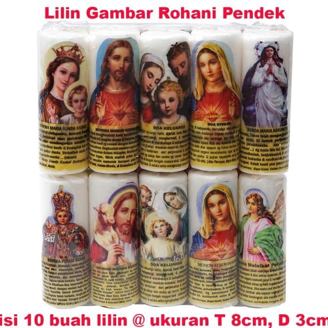 Jual #####] Lilin Doa Misa Altar Gereja Gambar Rohani Pendek Isi 10 Uk ...