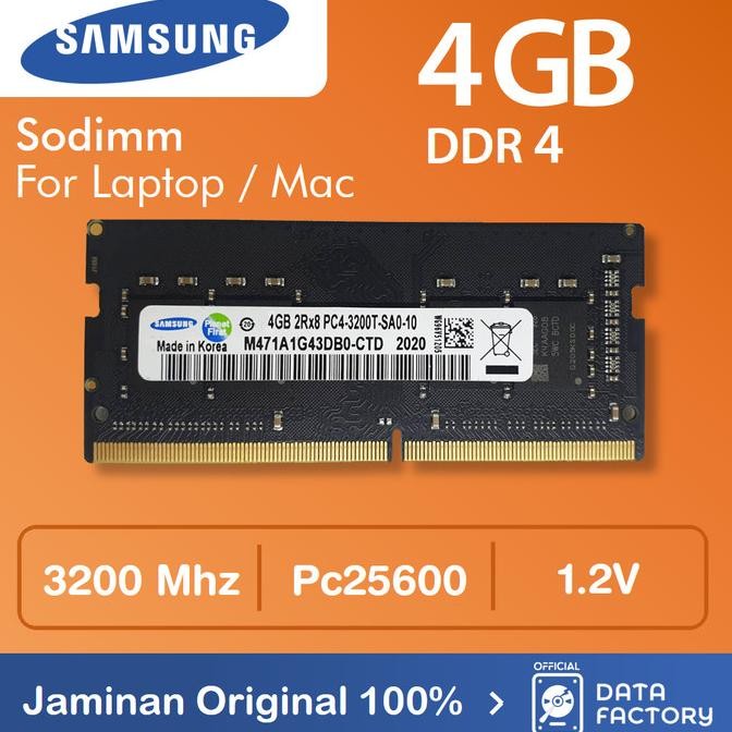 Jual RAM LAPTOP SAMSUNG DDR4 4GB 3200Mhz / PC25600 SODIMM NOTEBOOK ...