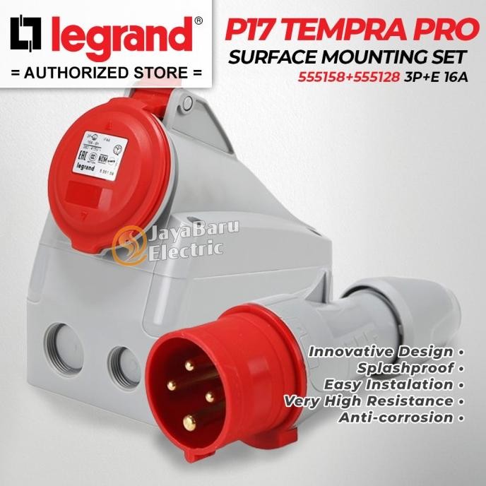 Jual Legrand Paket 1 Set Plug Surface Mounting Socket 3P+E / 4 Pin 16A IP44 | Shopee Indonesia