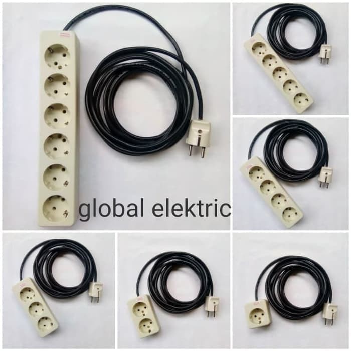 Jual stop kontak uticon 1 2 3 4 5 6 lubang kabel supreme hitam 10 m meter | Shopee Indonesia