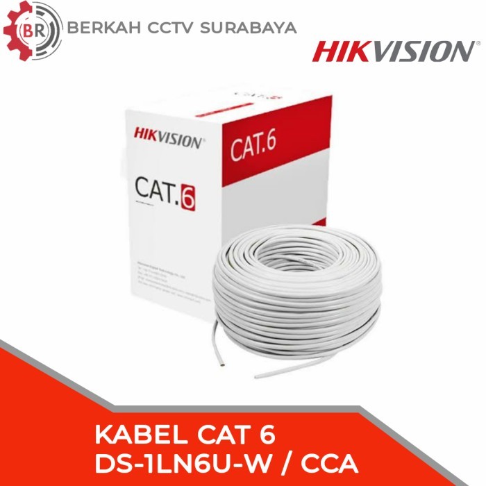 Jual BEBAS ONGKIR - KABEL LAN UTP CAT 6 HIKVISION DS-1LN6U-W CCA 305METER | Shopee Indonesia