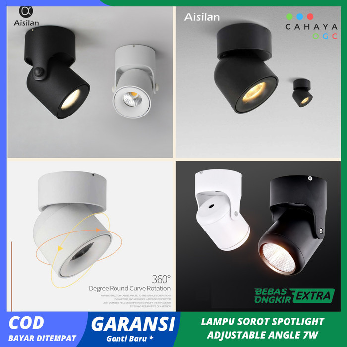 Jual Lampu Dinding Sorot LED Spotlight Nordic Adjustable Angle 7 Watt ...
