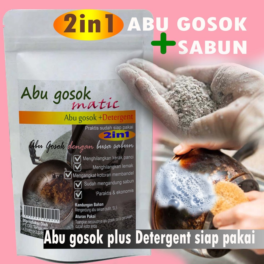 Jual 100g sampai 1Kg Abu gosok matic 2in1 sabun cuci piring Q446 | Shopee Indonesia
