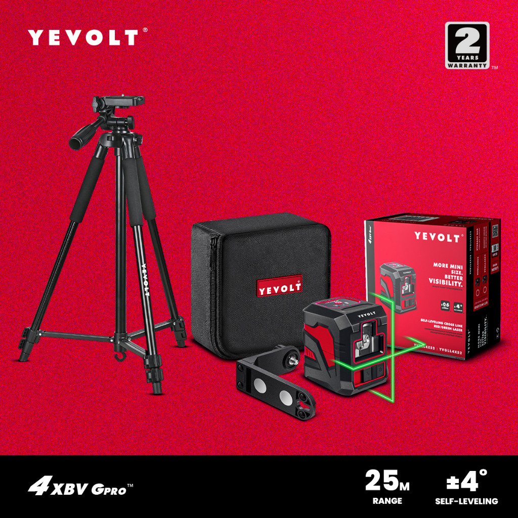 Jual YEVOLT Green Cross Line Level Self-Leveling Alat Ukur Kit Level ...