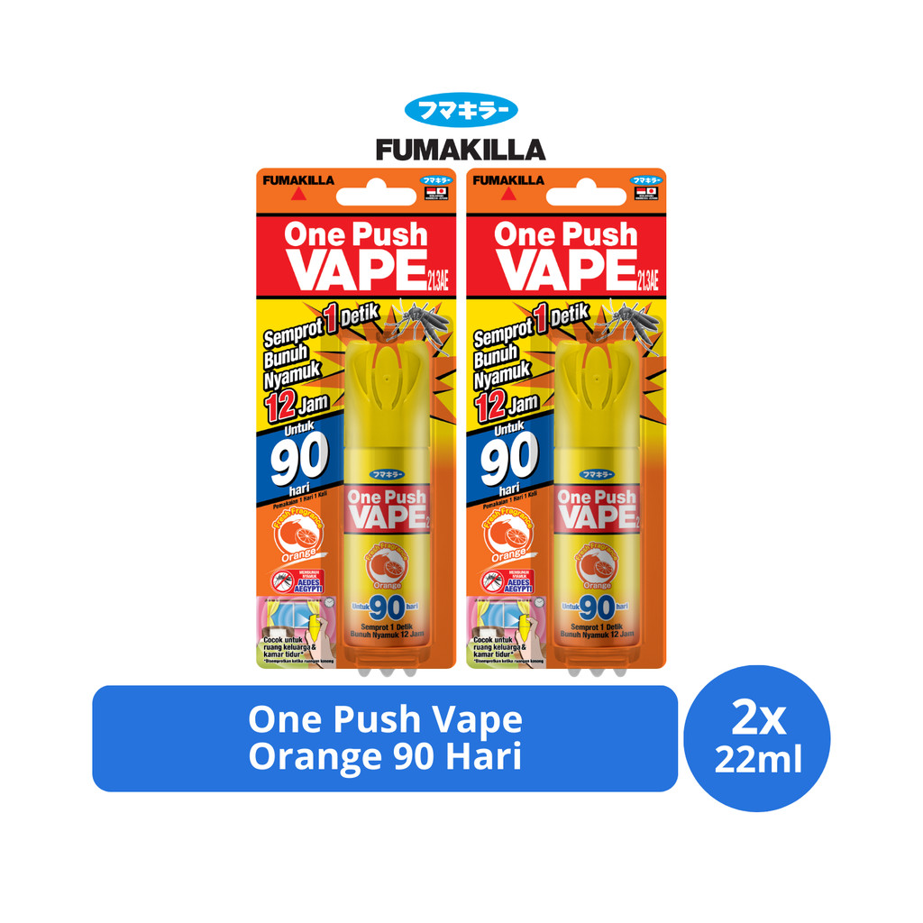 Jual FUMAKILLA One Push Vape Orange 90 Hari 22ml x 2 pcs | Shopee Indonesia