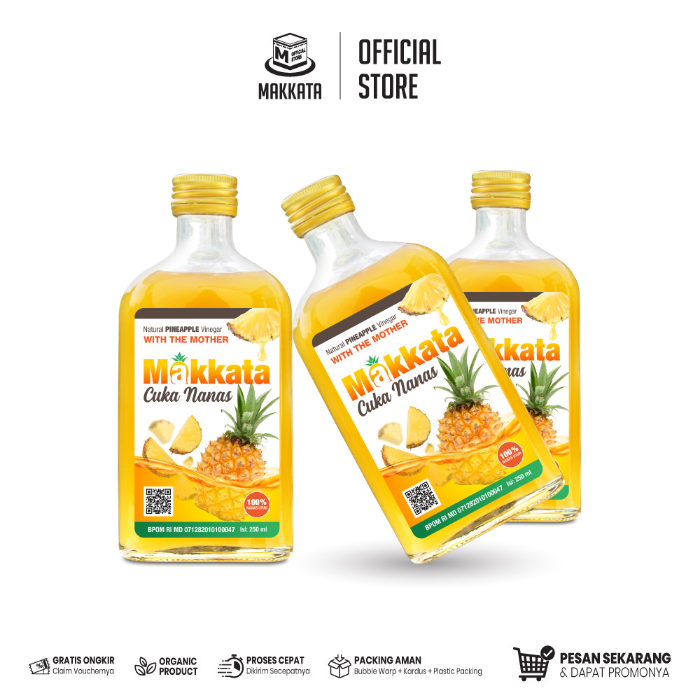 Jual MAKKATA CUKA NANAS Makkata Cuka Nanas Tahan Suhu Ruangan Organic ...
