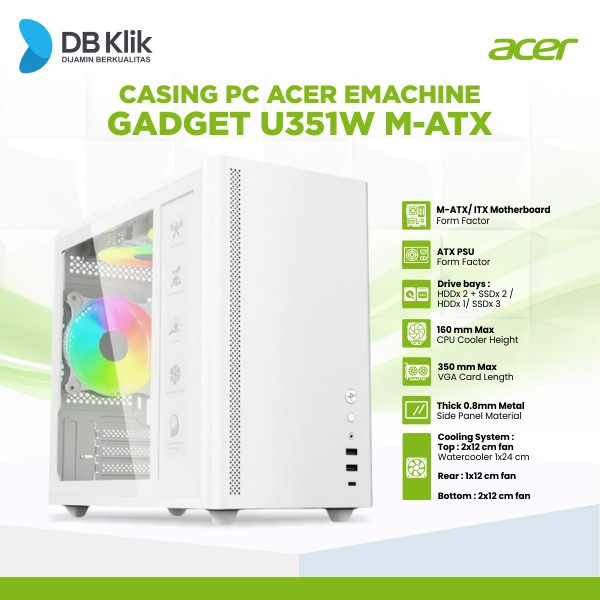 Jual Acer Casing Pc Emachine Gadget U351W M-Atx White - U351 | Shopee ...