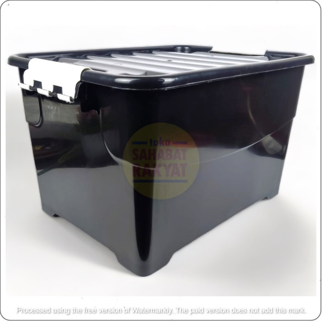 Jual Container Box Sedang/Box Kontainer Roda 4 Hitam 50 Liter Gratis ...