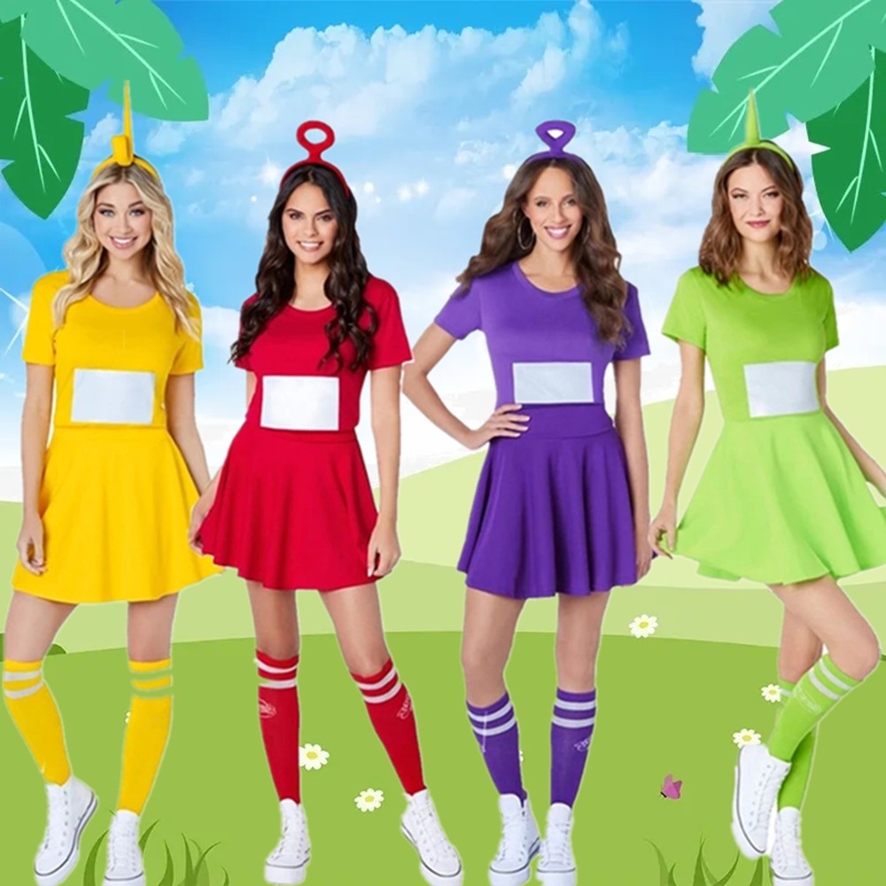Jual Kostum Karnaval Wanita 4 Warna Teletubbies Cosplay Lucu Tinky ...