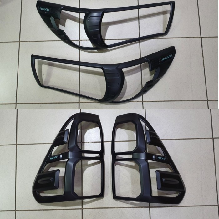 Jual Gercep Paket Garnish Lampu Depan Dan Belakang All New Hilux 2016 Hitam Doff | Shopee Indonesia
