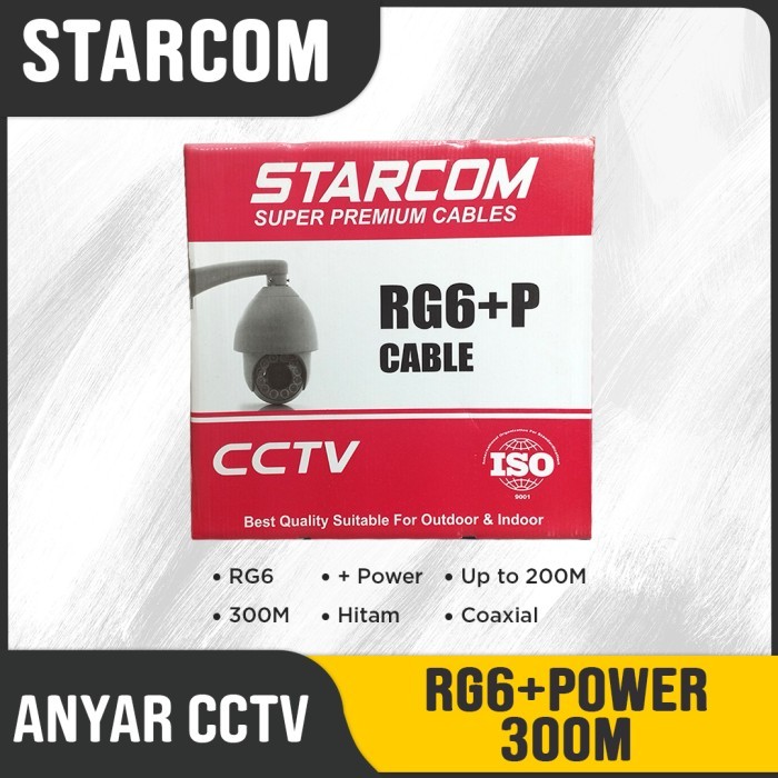 Jual HARGA DISC - KABEL CCTV STARCOM COAXIAL RG6+POWER 300M HITAM | Shopee Indonesia