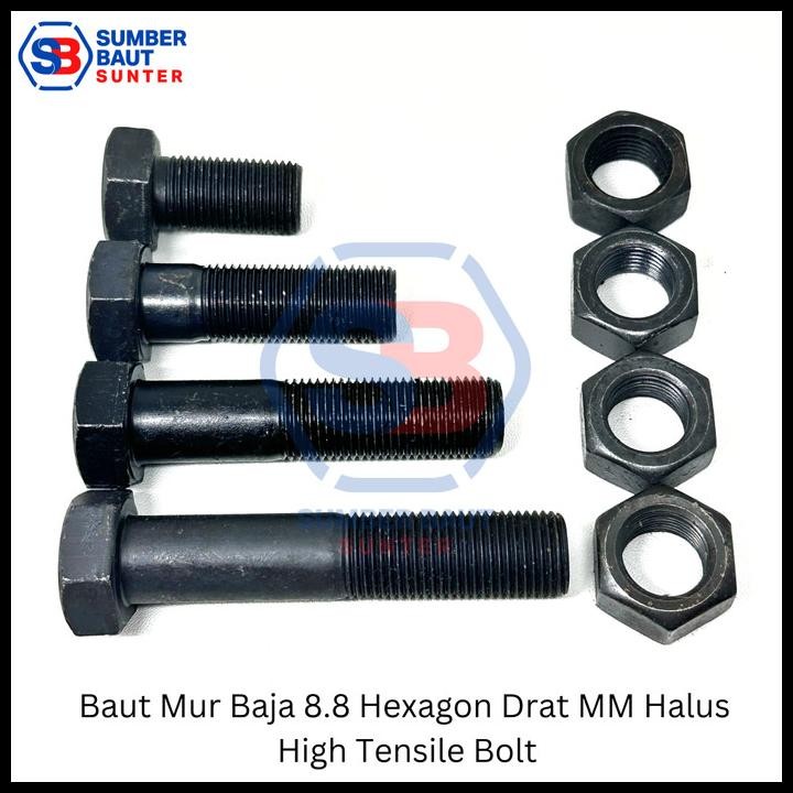 Jual HOT DEAL M18 X 1.50 X 100 BAUT MUR BAJA 8.8 DRAT HALUS HITAM HTB | Shopee Indonesia