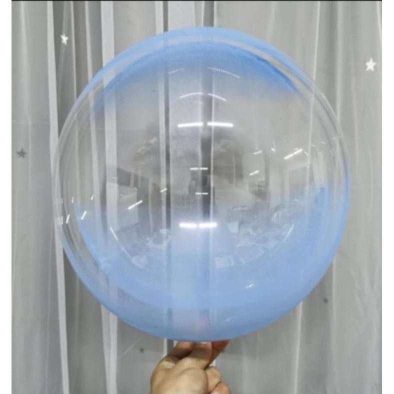 Jual BALON PVC BOBO 18 INCH BIRU MUDA TRANSPARAN 2 SISI ATAS BAWAH ...