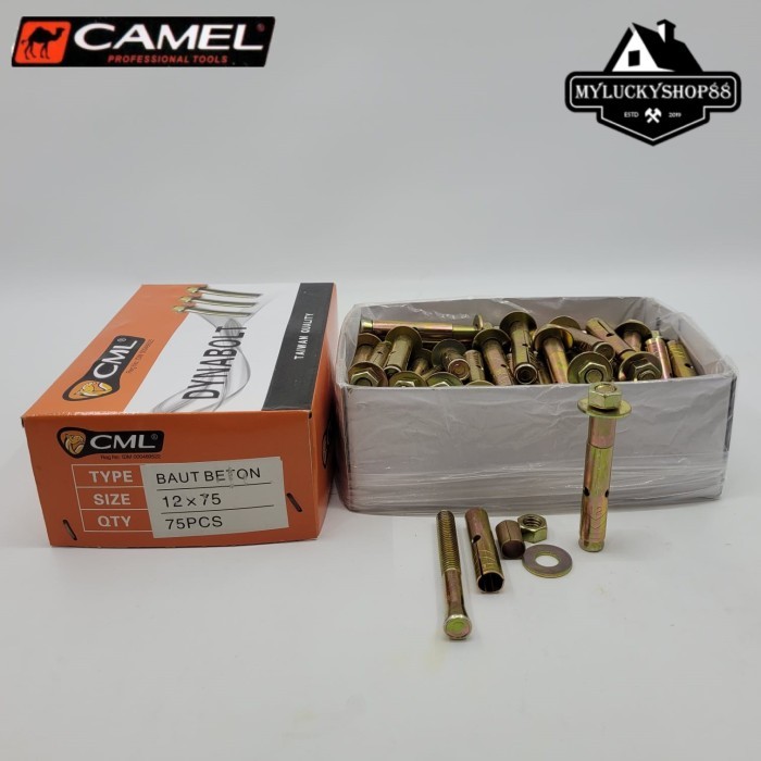 Jual Camel Skrup Dynabolt Baut Beton Braet Per Box M8 M10 M12 Dinabolt ...