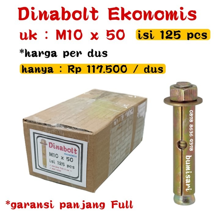 Jual Dinabolt 10 X 50 / Dynabolt 10 X 50 ( Panjang 5 Cm ) - Per Dus ...