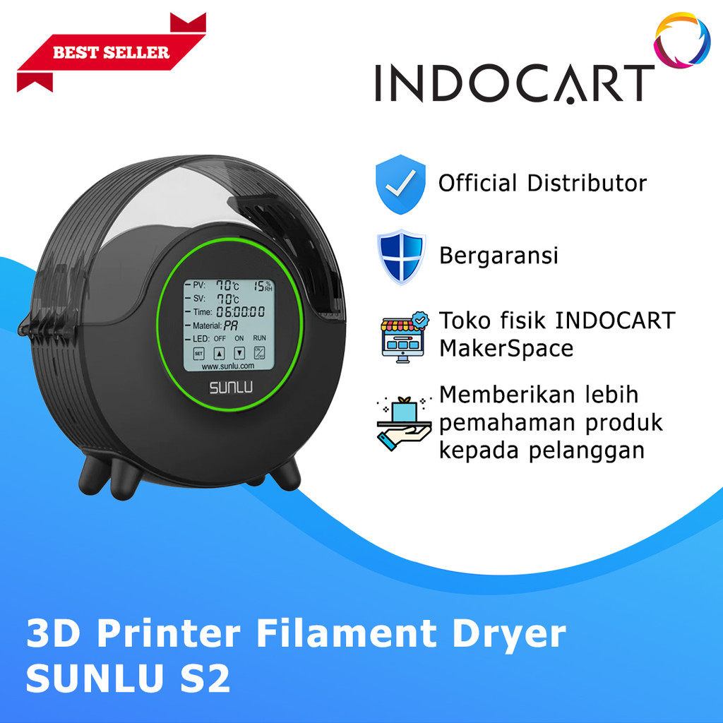 Jual 3D Printer Filament Dry Box-SUNLU FilaDryer S2 DryBox-IndoCart 3D ...