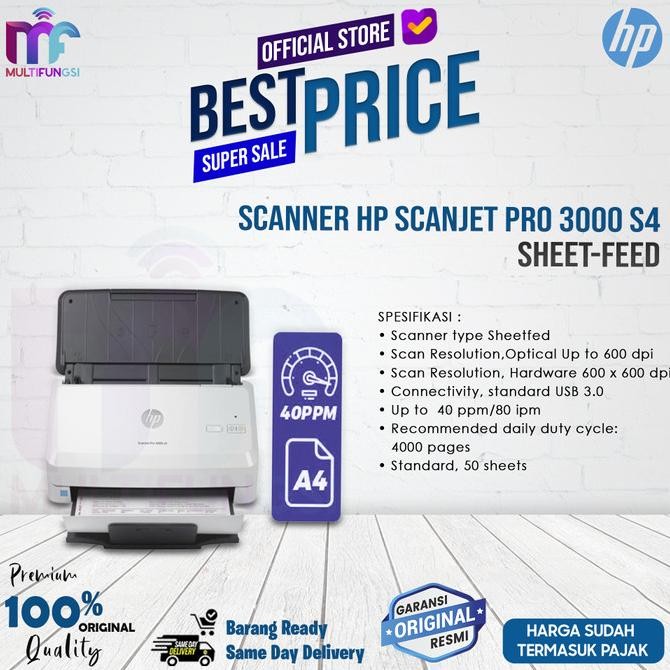 Jual Scanner HP ScanJet Pro 3000 s4 Sheet-feed | Shopee Indonesia