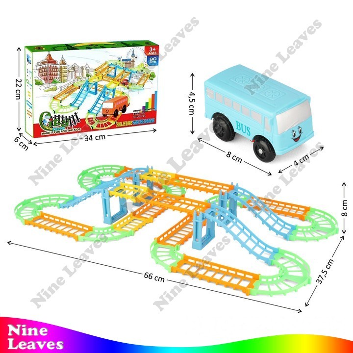 Jual Mainan Track Mobil + Bus 8 cm B/O Jalan + Acc City Track Car ...