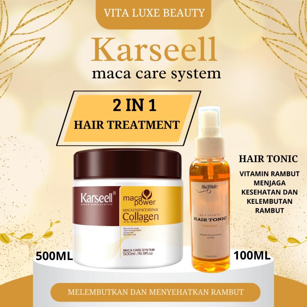 Jual {COD} 2IN1 HAIR TREATMENT KARSEELL Collagen Hair Mask Keratin ...