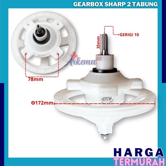 Jual GEARBOX MESIN CUCI SHARP 2 TABUNG ES-T1490 / GERBOX / GEAR BOX ...