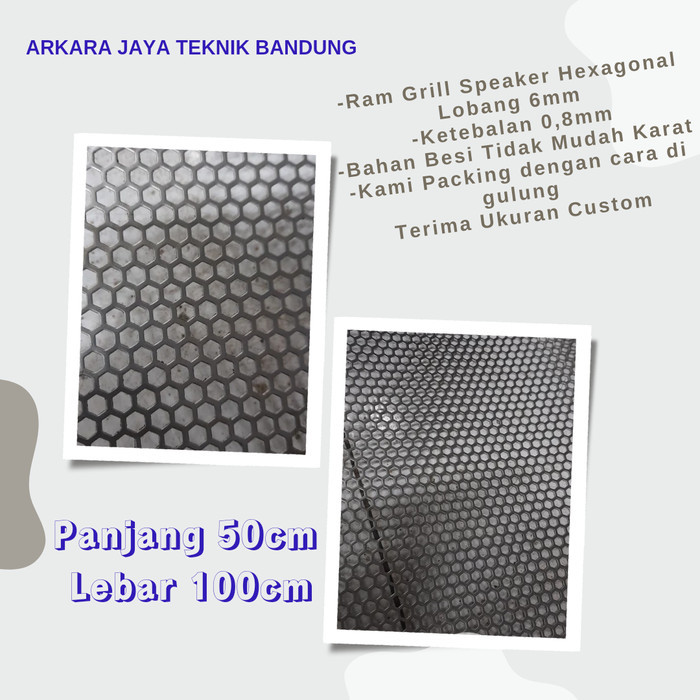 Jual ram speaker grill besi hexagonal 50 x 100 cm | Shopee Indonesia