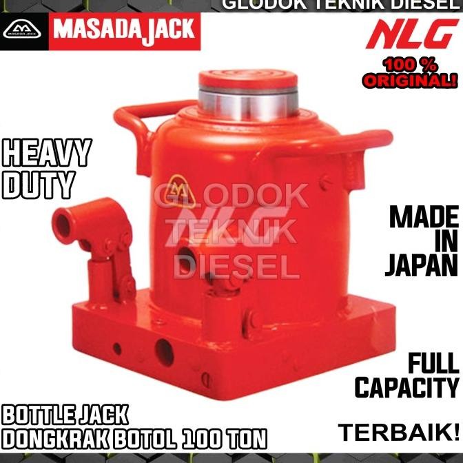 Jual MASADA Dongkrak Botol Hidrolik Hydraulic Bottle Jack 100 TON JAPAN ...