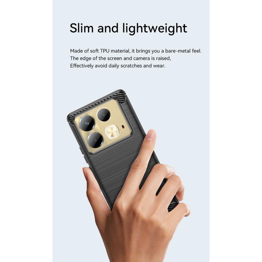 Jual Infinix Note 40 / Note 40 Pro Case Brushed Carbon Black Carbon ...