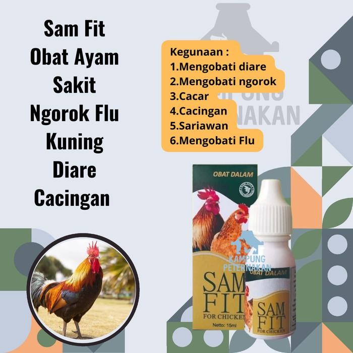 Jual Samfit Obat Ayam Ngorok Flu Diare Cacingan Multivitamin Ayam 15Ml ...