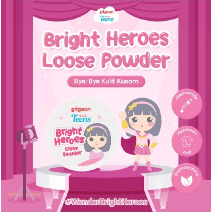 Jual Pigeon Teens Bright Heroes Loose Powder 12g | Shopee Indonesia