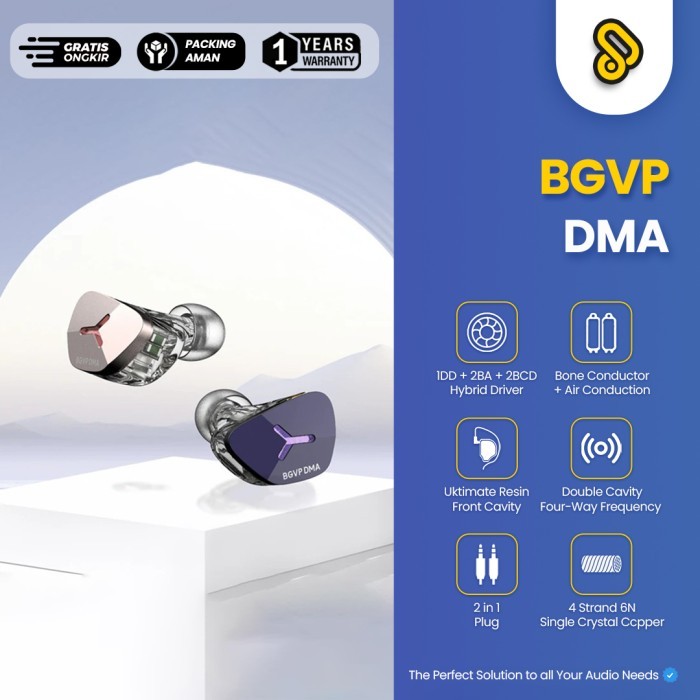 Jual NEW BGVP DMA 1DD + 2BA + 2BCD Hybrid Bone Conduction In-Ear Earphone | Shopee Indonesia