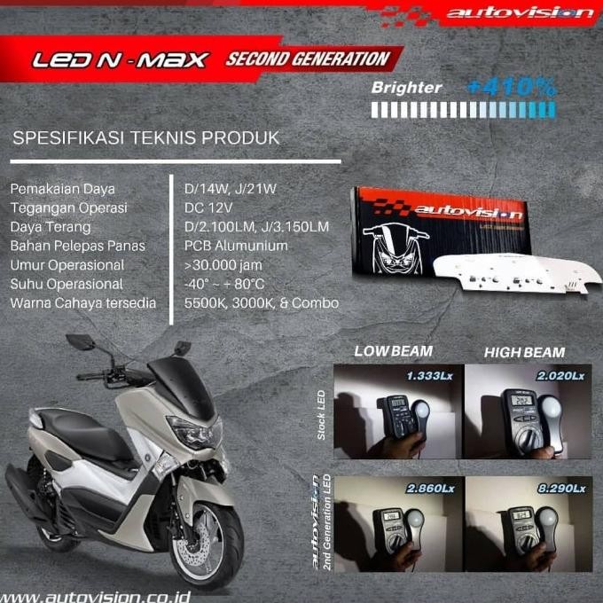 Jual Lampu Led N-Max Nmax Autovision Gen2 Putih Headlamp Headlight ...