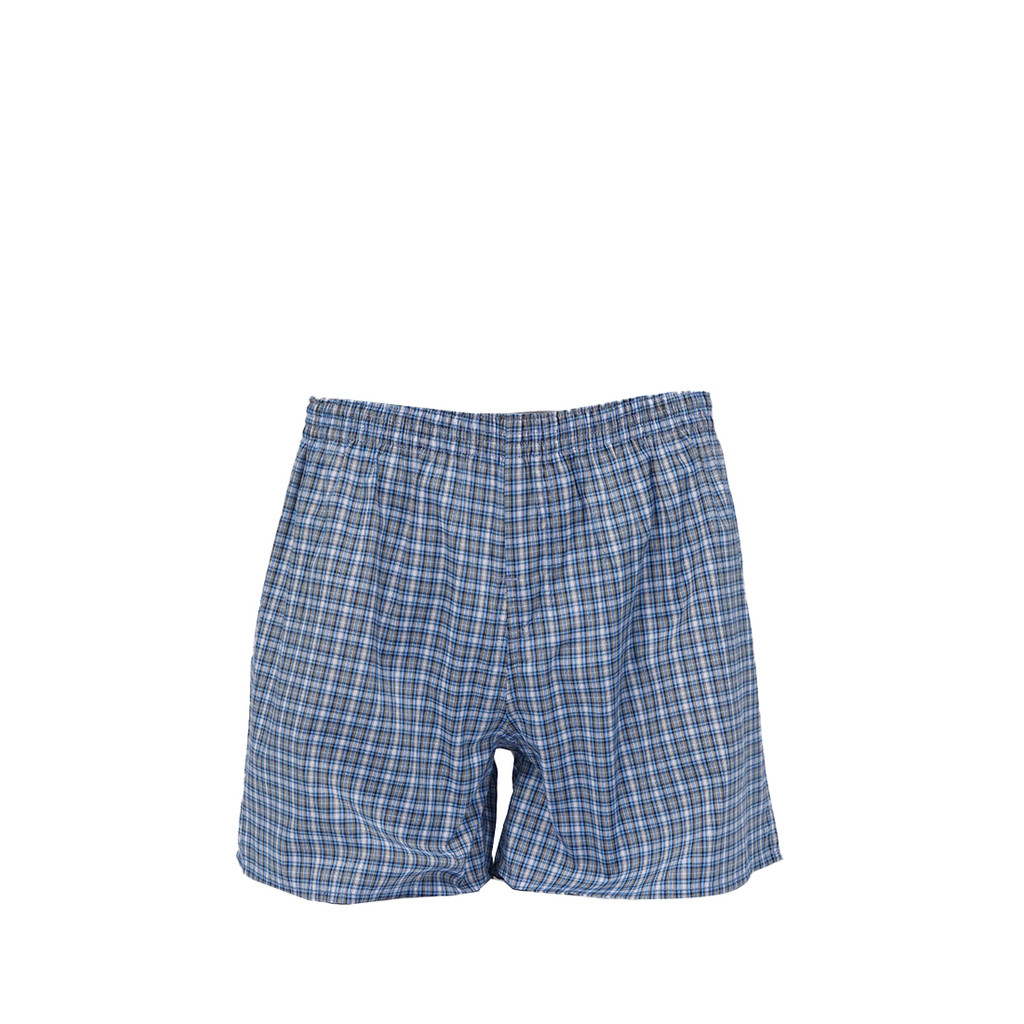 Jual Executive Checked Boxer Blue | Shopee Indonesia