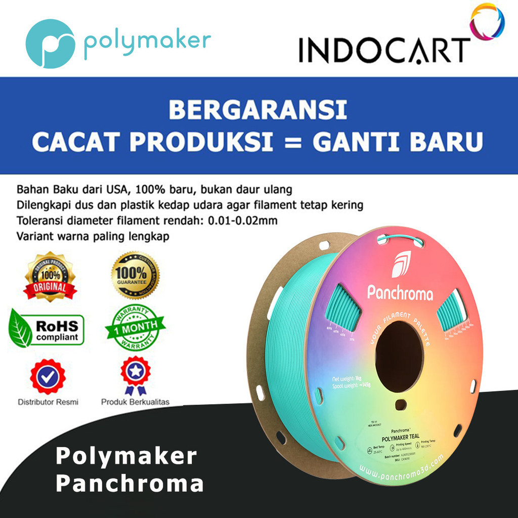 Jual IndoCart 3D Printer Filament PolyMaker Panchroma Polyester-Based ...