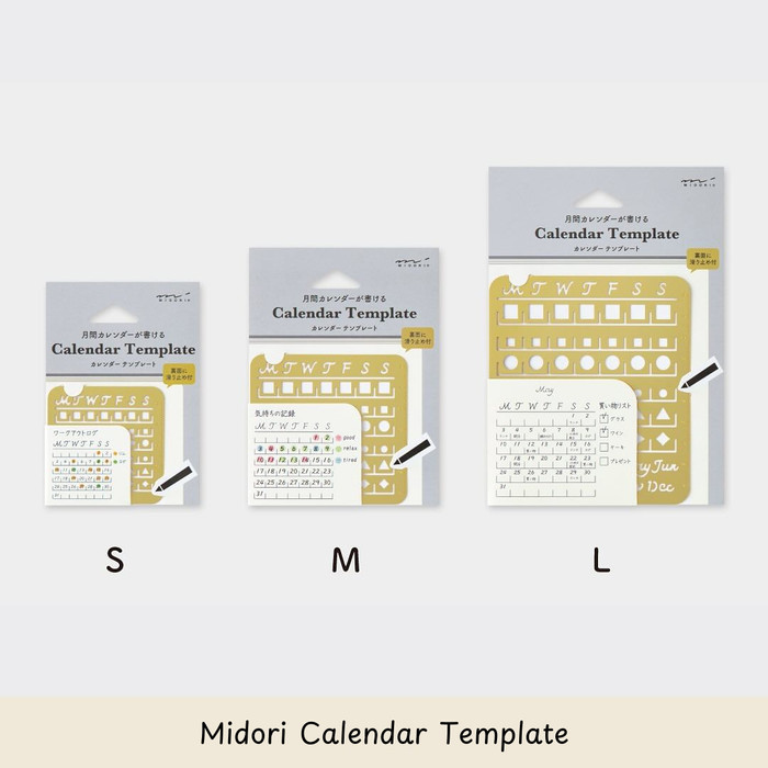 Jual Midori Calendar Template Monthly Block Pattern For Journaling Deco ...