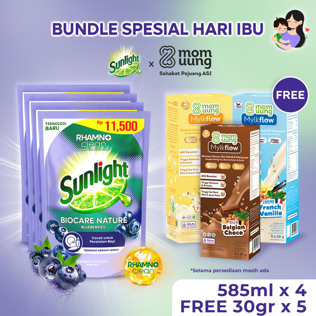 Jual Beli 4 Sunlight Biocare Nature 585ml GRATIS 1 box MomUung Susu ...