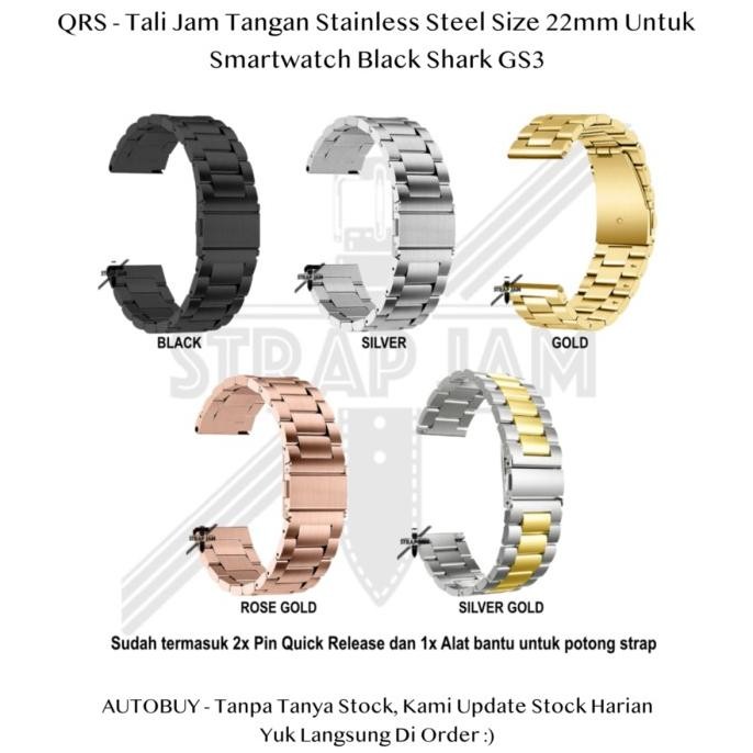 Jual QRS 22mm Strap Smartwatch Black Shark GS3 - Tali Jam Tangan ...