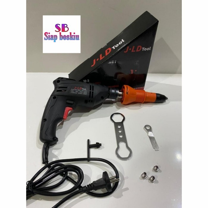 Jual MESIN BOR JLD 10MM BESI KAYU+ ADAPTOR BOR RIVET RIFET KAPUSI ...