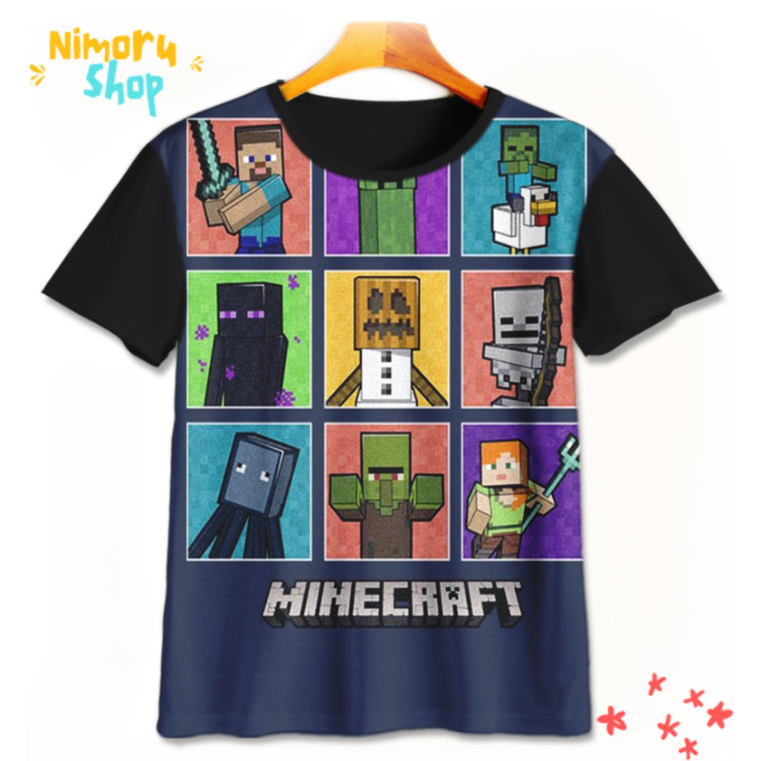 Jual Baju Kaos Anak 3D Minecraft-3-designWD Mine-craft Game Untuk Usia ...