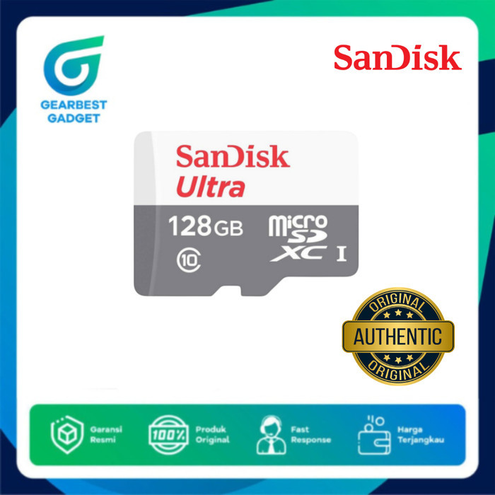 Jual NEW Sandisk Micro SD 128GB CL10 100Mbps (NA) Memory Card 128GB MMC 128GB - Garansi Resmi 7 ...