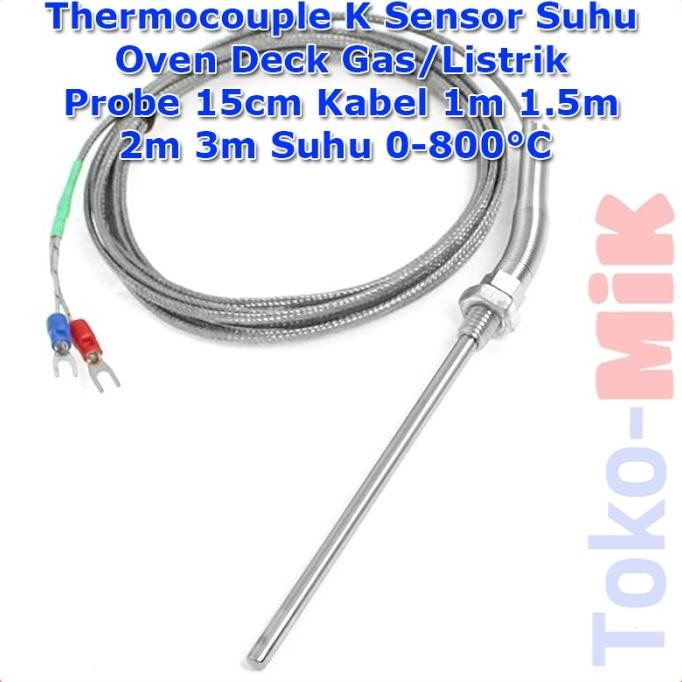 Jual Murah Sensor Thermocouple Type-K Probe 5cm 10cm 15cm 20cm Kabel 1m ...