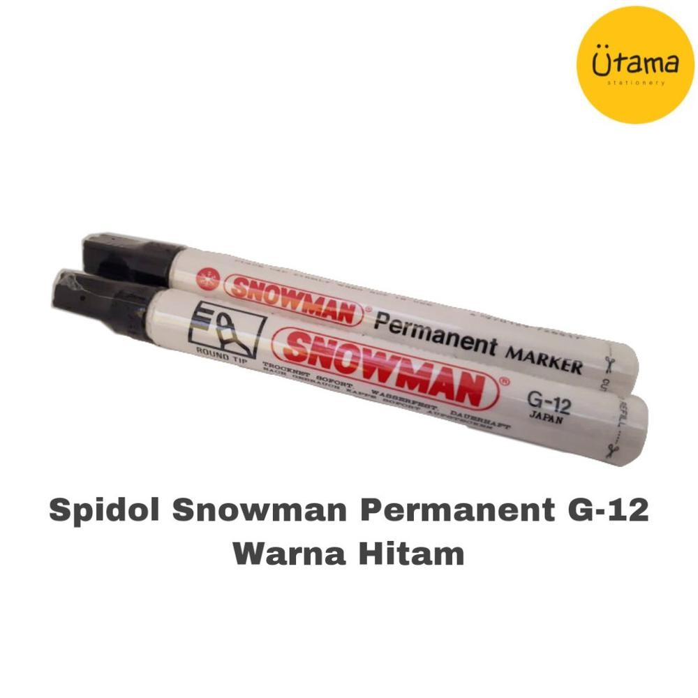Jual Promo Spidol Snowman Permanen G-12 Hitam/Permanent Marker G12 Black (Grosir 6Pcs @6.250 ...