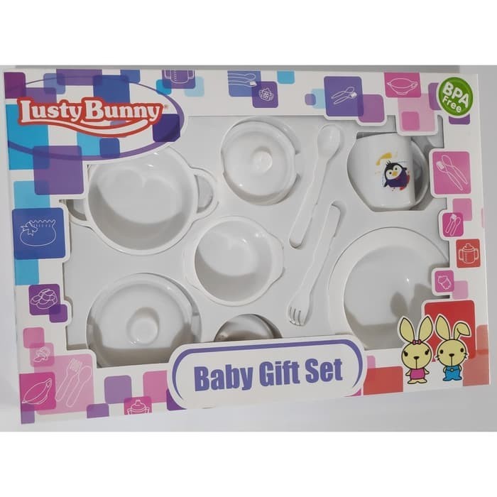 Jual KOMPLIT Baby Git Set Tempat makan bayi Feeding Set 9 in 1 Lusty ...