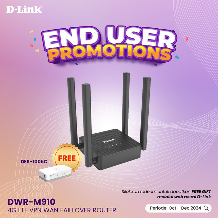 Jual D-Link DWR-M910 Wireless N300 4G LTE WAN Faillover Router simcard ...